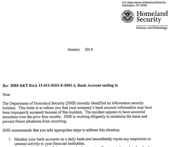 DHS Alerts Contractors to Bank Data Theft – Krebs on Security