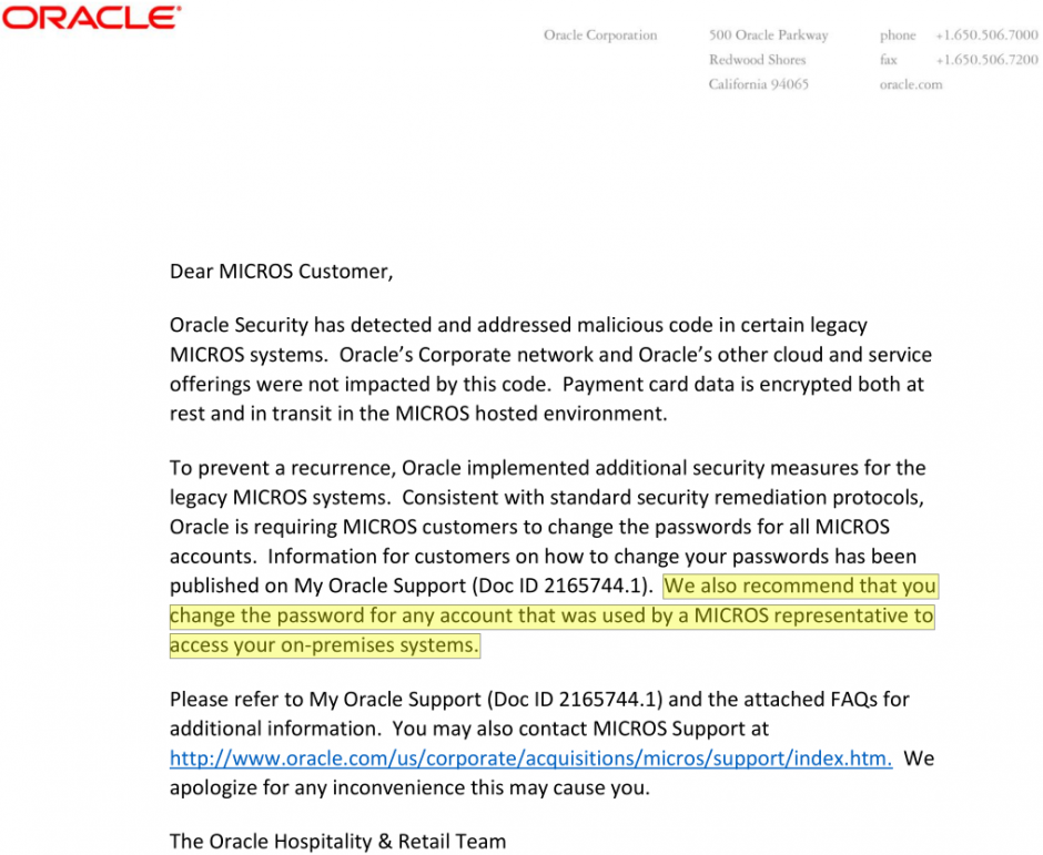 Visa Alert and Update on the Oracle Breach – Krebs on Security