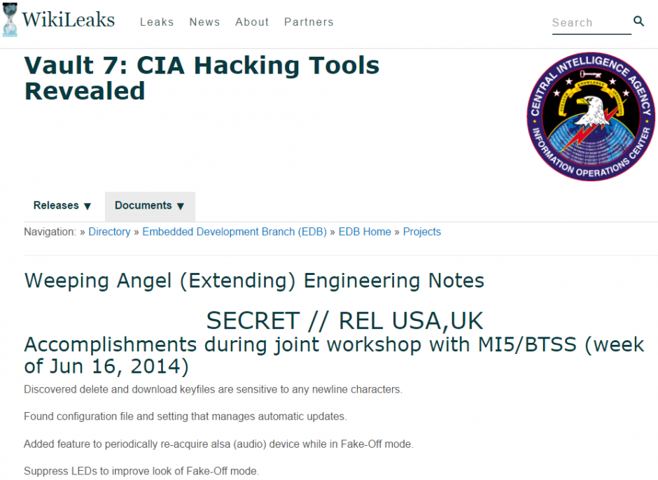 WikiLeaks Dumps Docs on CIA’s Hacking Tools – Krebs on Security
