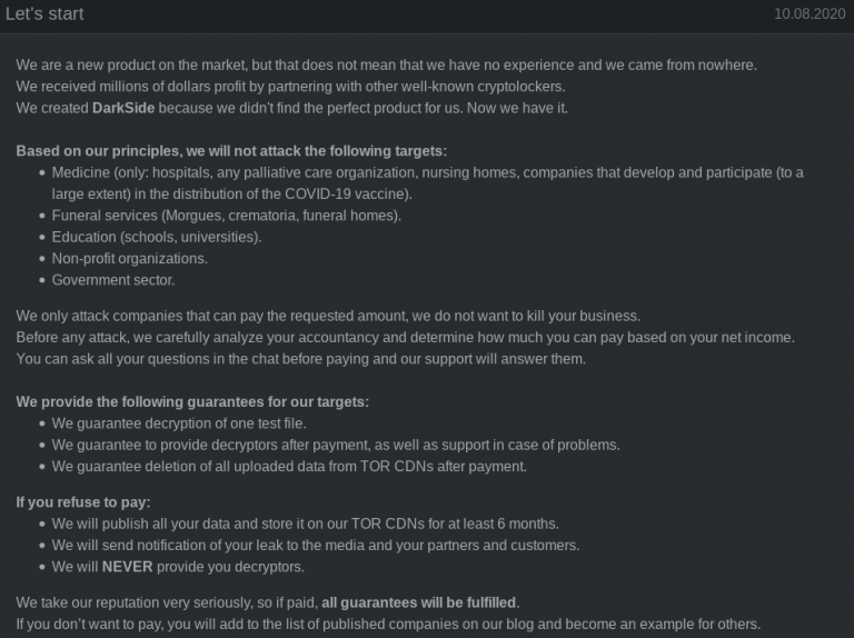 A Closer Look at the DarkSide Ransomware Gang – Krebs on Security