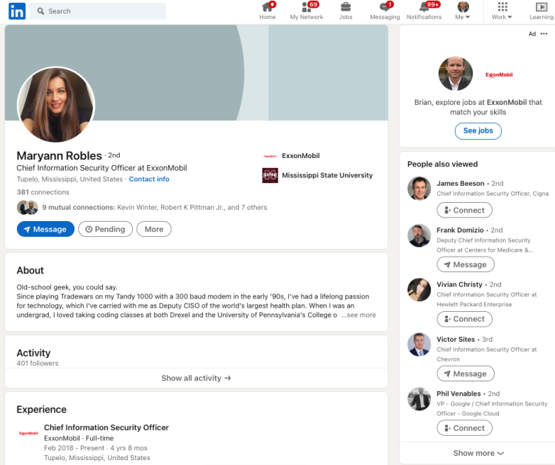 Fake CISO Profiles on LinkedIn Target Fortune 500s – Krebs on Security