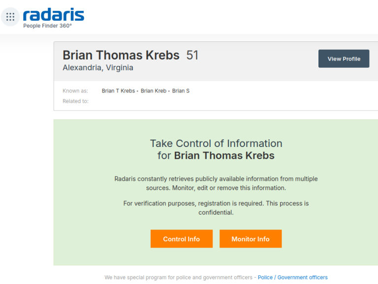 A Close Up Look at the Consumer Data Broker Radaris – Krebs on Security